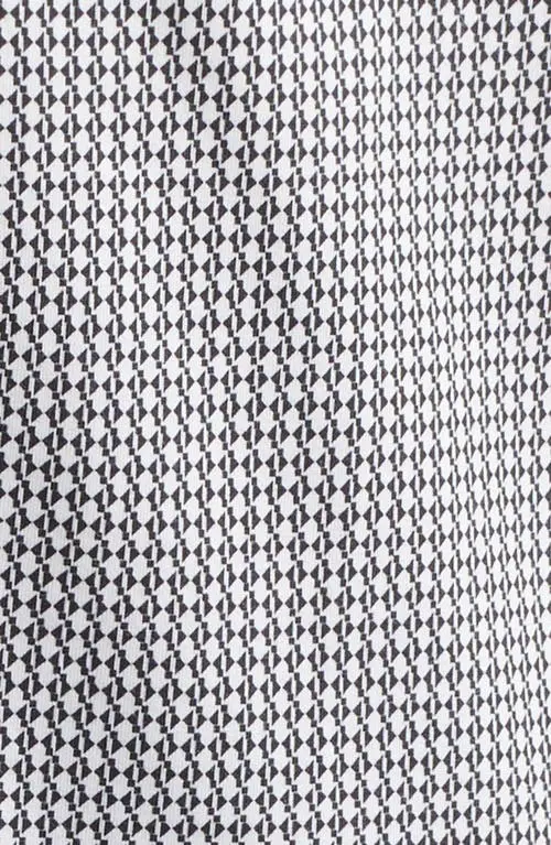Bugatchi Miles Ooohcotton® Geo Print Short Sleeve Button-up Shirt - White