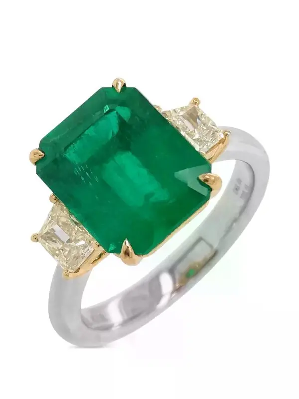 HYT JEWELRY Emerald And Diamond Three-stone Ring