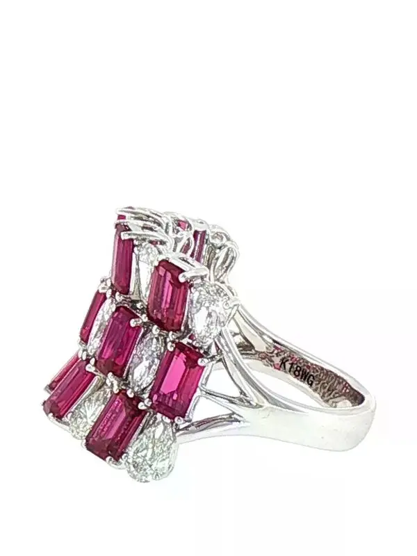 HYT JEWELRY Ruby And Diamond Band Ring