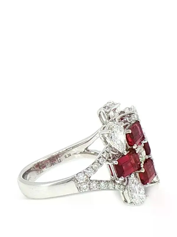 HYT JEWELRY Ruby And Diamond Ring - Silver