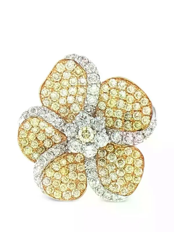 HYT JEWELRY Diamond Flower Ring - Gold