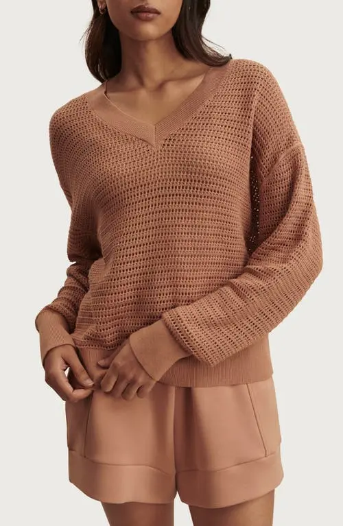 Varley Gaia Open Knit Sweater - Camel