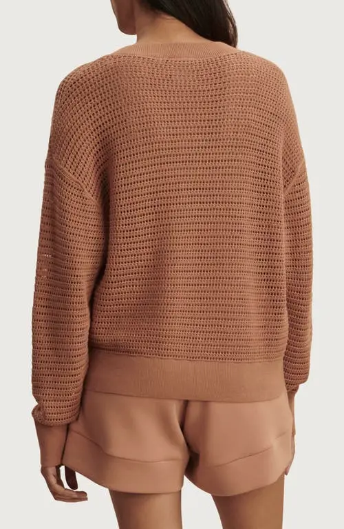 Varley Gaia Open Knit Sweater - Camel