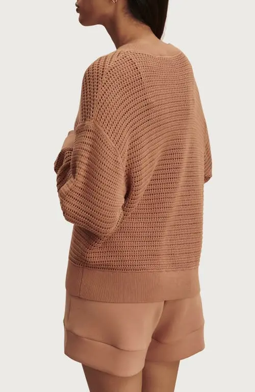 Varley Gaia Open Knit Sweater - Camel