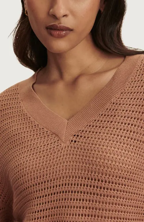 Varley Gaia Open Knit Sweater - Camel