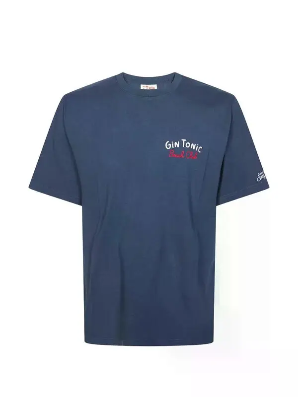 MC2 SAINT BARTH Portland Gin Tonic Beach Club-embroidered Graphic-print T-shirt - Blue