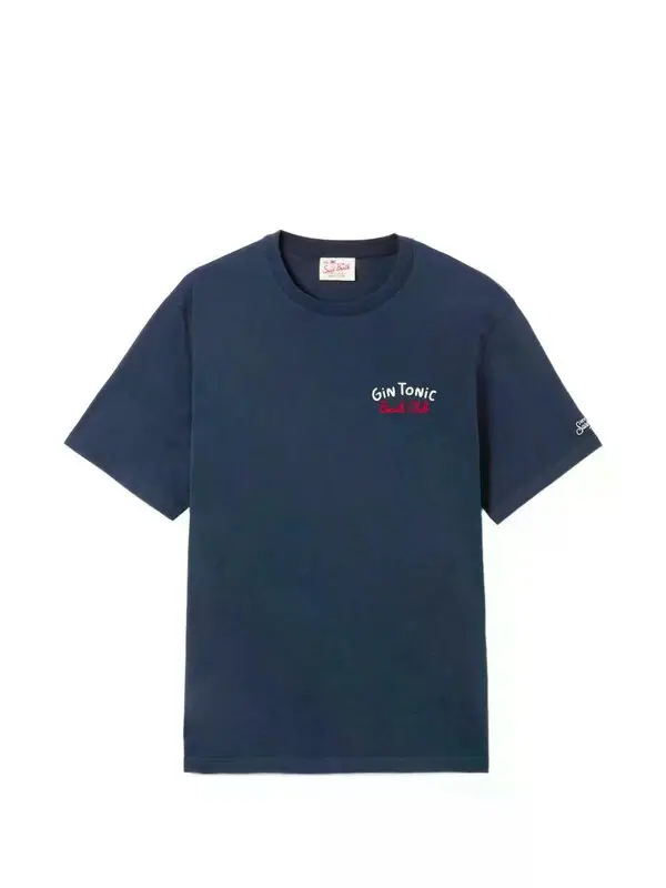 MC2 SAINT BARTH Portland T-shirt With Gin Tonic Beach Club Front/back Embroidery