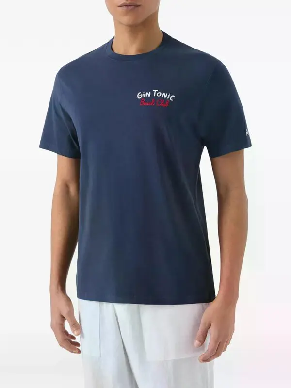 MC2 SAINT BARTH Portland T-shirt With Gin Tonic Beach Club Front/back Embroidery
