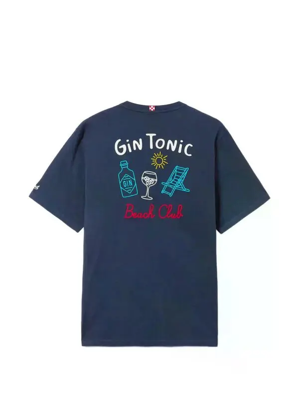 MC2 SAINT BARTH Portland T-shirt With Gin Tonic Beach Club Front/back Embroidery