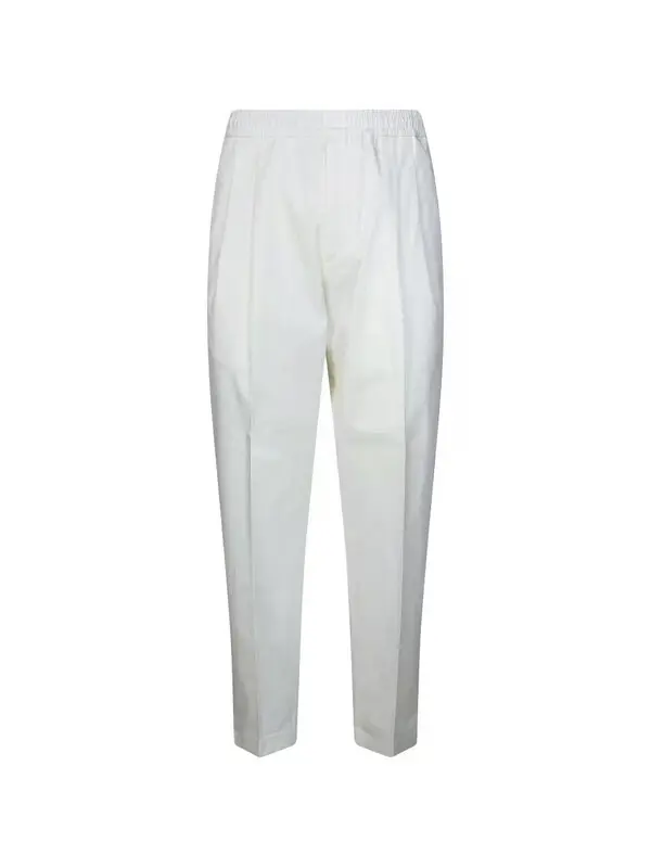 BE ABLE Double-pleat Elasticated-waistband Trousers - White