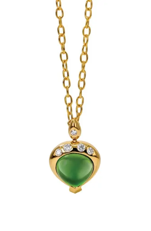 MARK HENRY 18k Gold, Tourmaline, And Diamond Pendant Necklace - Green Tourmaline