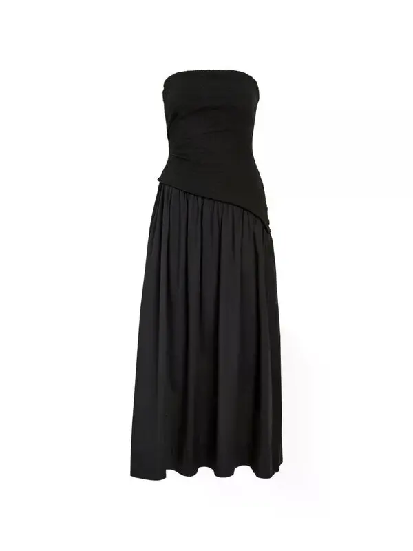 Staud Nia Panelled Asymmetric Dress - Black