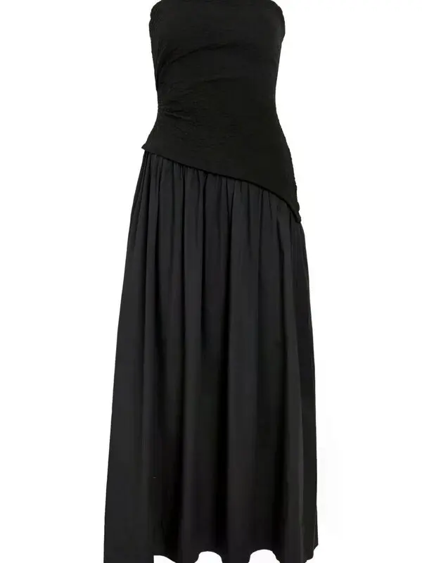 Staud Nia Panelled Asymmetric Dress - Black