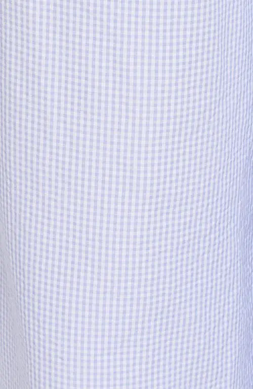 PETAL & PUP High-rise Wide Leg Drawstring Pants - Blue Gingham