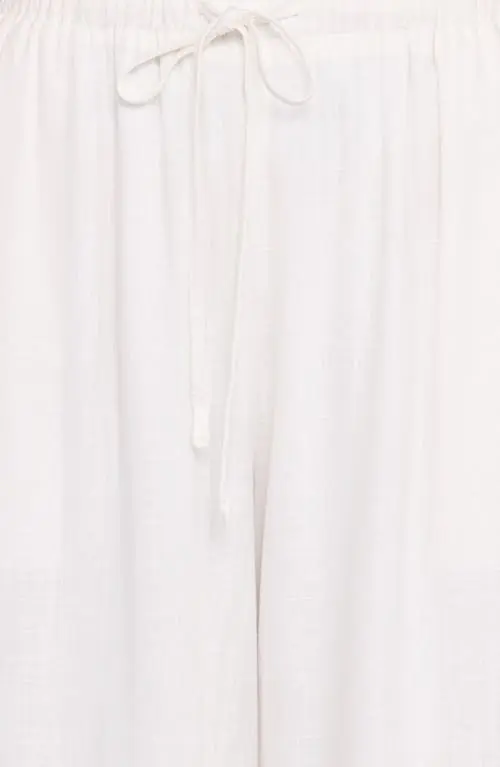 PETAL & PUP High-rise Wide Leg Drawstring Pants - White