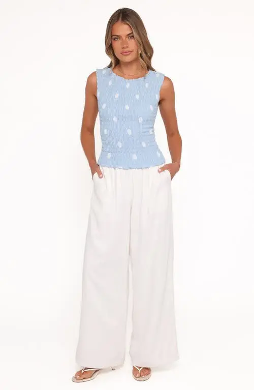 PETAL & PUP High-rise Wide Leg Drawstring Pants - White