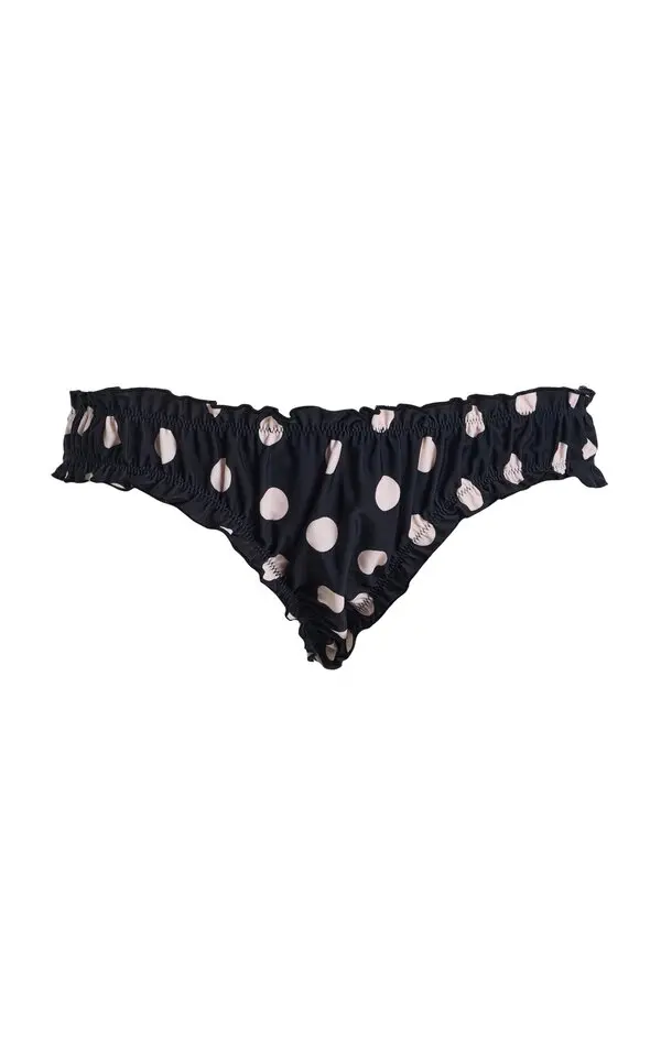 JUILLET Chloe Polka-dot Bikini Bottom - Black/white