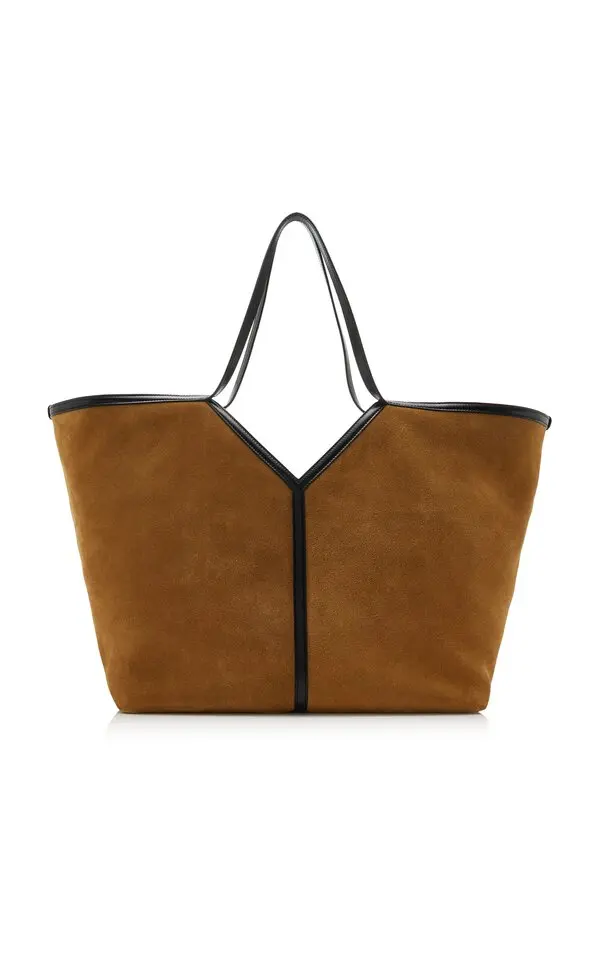 Saint Laurent Y Suede Tote Bag - Brown