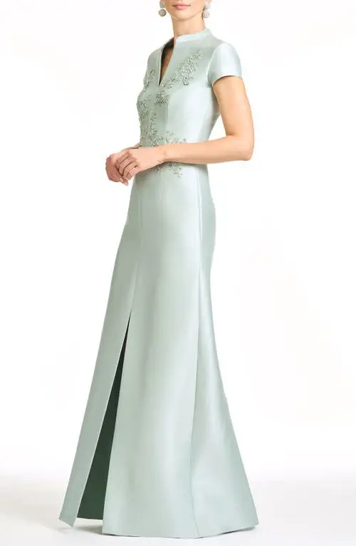 Sachin & Babi Beaded Embroidery Gown - Celadon