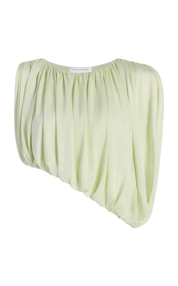 Marina Moscone Gathered Draped Top - Green