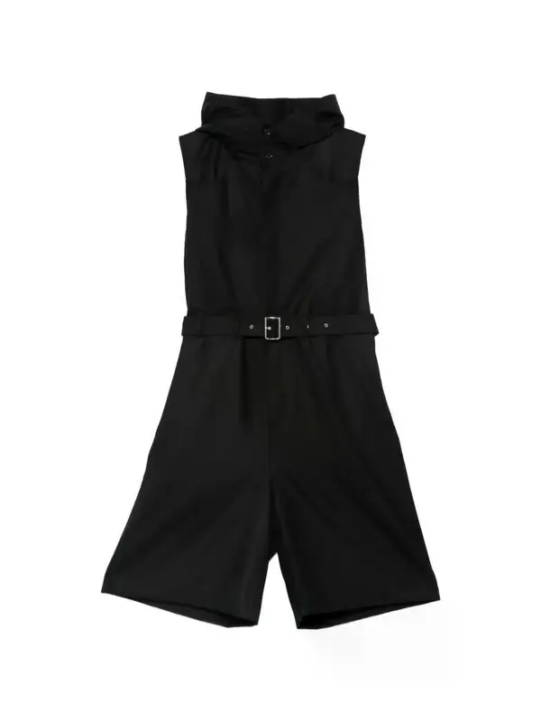 Noir Kei Ninomiya Belted Hooded Playsuit - Black