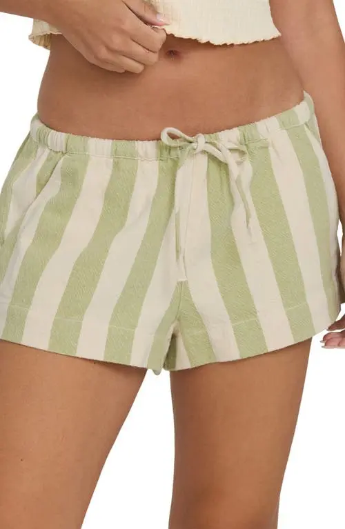 BILLABONG Striped Cotton Drawstring Shorts - Cactus