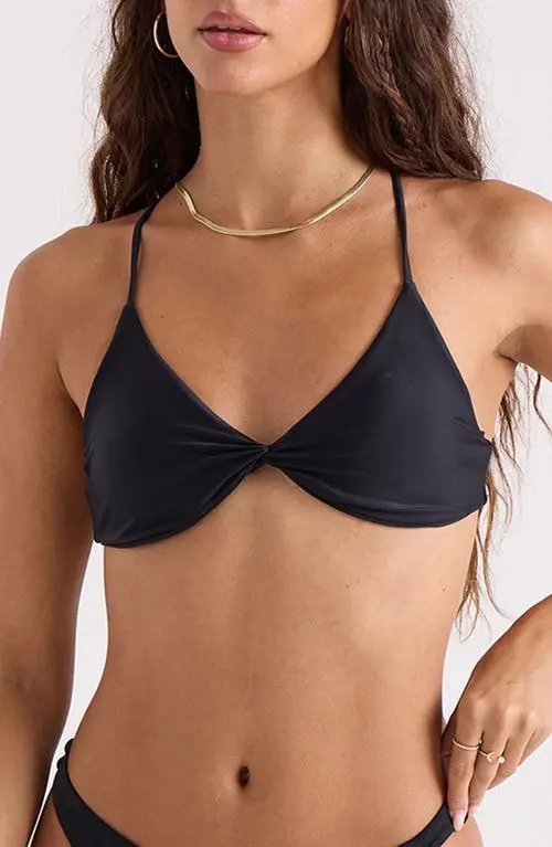 Volcom Simply Seamless Twist Front Bikini Top - Black
