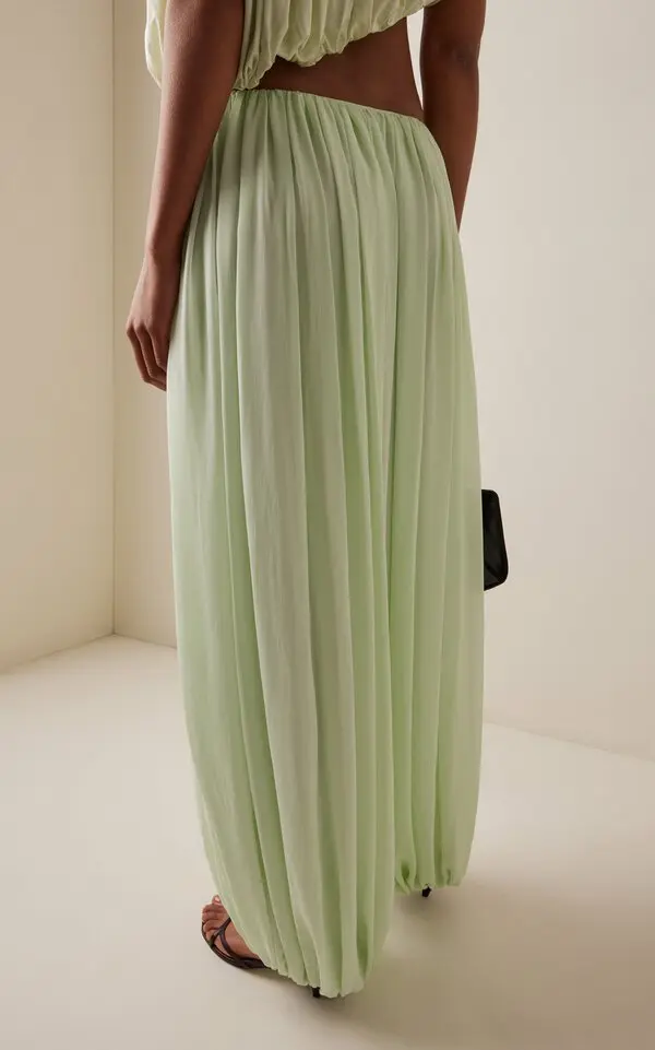 Marina Moscone Silk Cocoon Trousers - Green