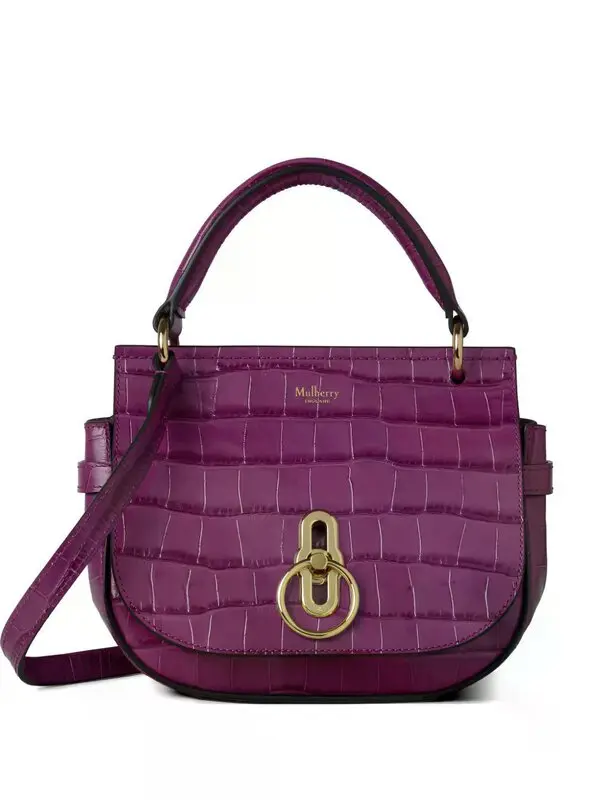 Mulberry Amberley Croc-effect Crossbody Bag - Purple