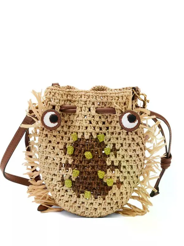 ANYA HINDMARCH Creatures Raffia Bucket Bag - Neutrals
