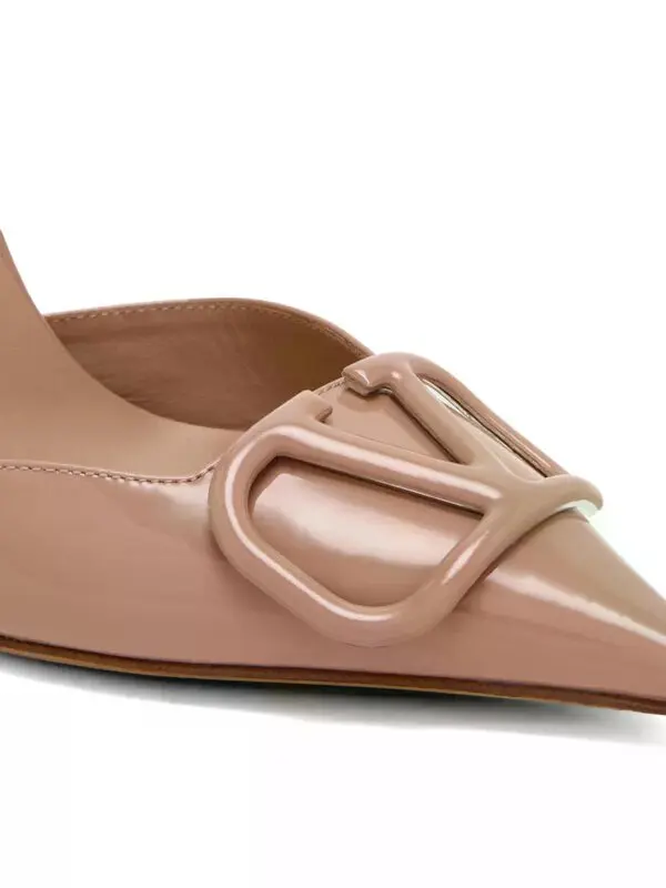 Valentino Garavani Vlogo Signature D'orsay Patent Leather Pumps - Neutrals