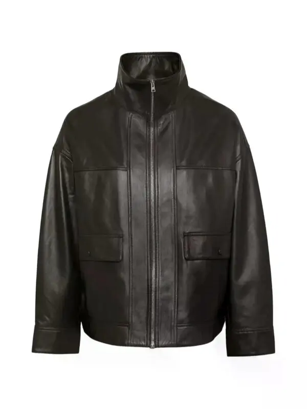 YVES SALOMON High-neck Leather Jacket