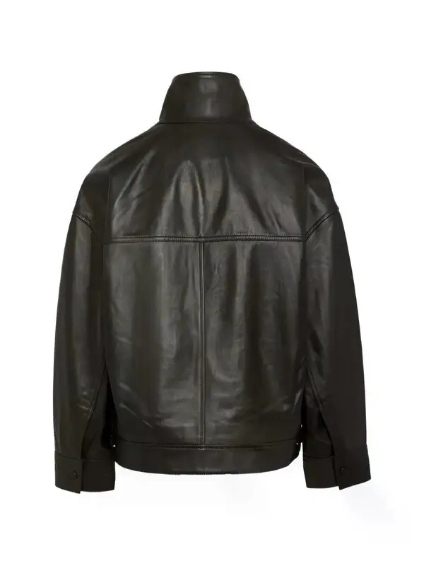 YVES SALOMON High-neck Leather Jacket