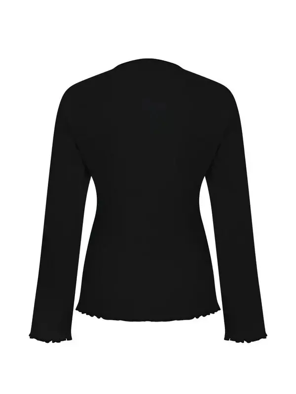 ANIM Crinkled Button-up Cardigan With Scarf