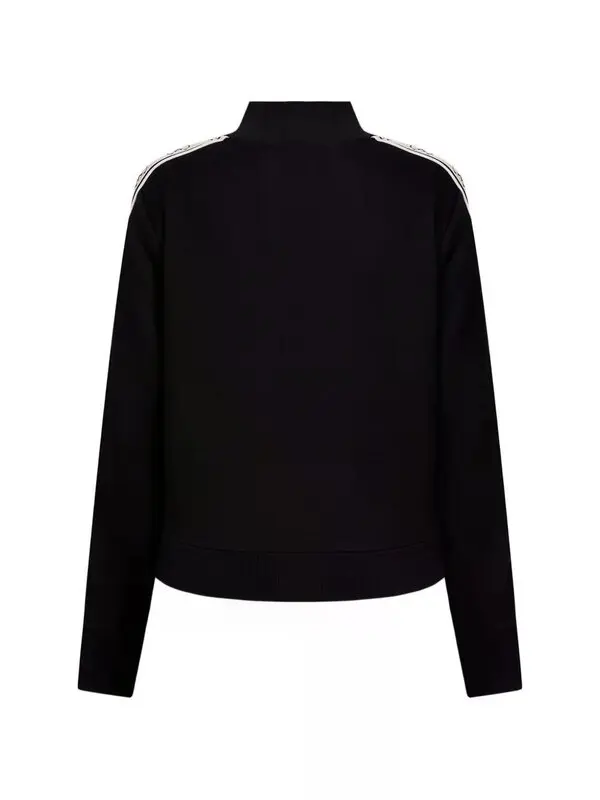 Guess Logo-tape Zip-up Sweatshirt - Black