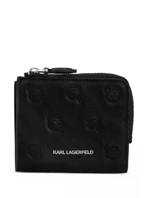 Karl Lagerfeld Ikon Monogram-bifold Wallet - Black