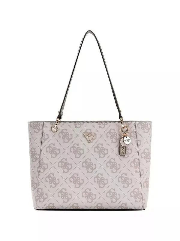 Guess Noelle Logo-pattern Charm-detail Tote Bag - Neutrals