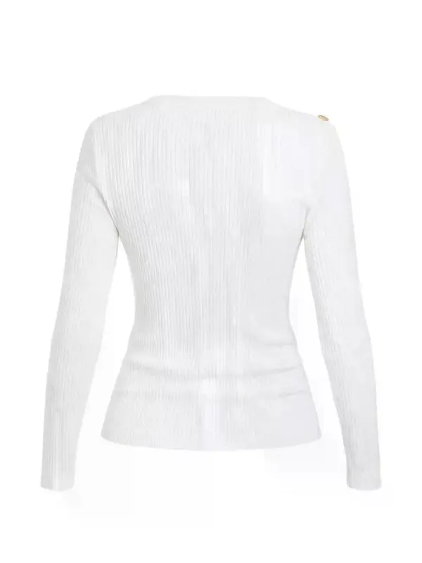 Guess Ribbed Button Sweater - White