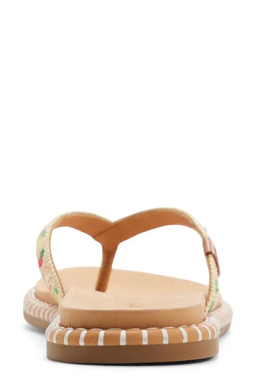 Sperry Isla Embroidered Flip Flop - Beige Assorted