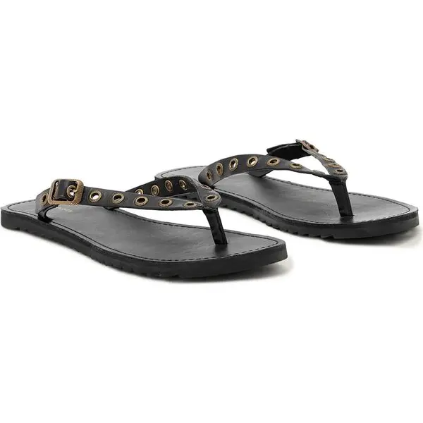 ALLSAINTS Sydney Eyelet Flip Flop - Black