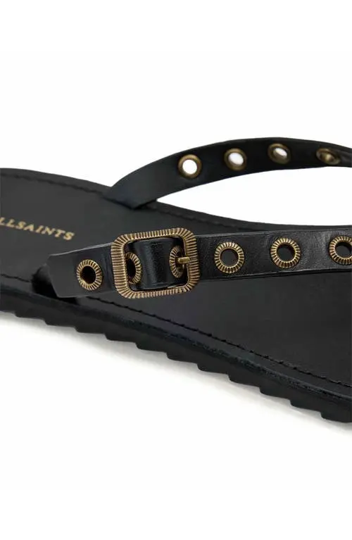ALLSAINTS Sydney Eyelet Flip Flop - Black