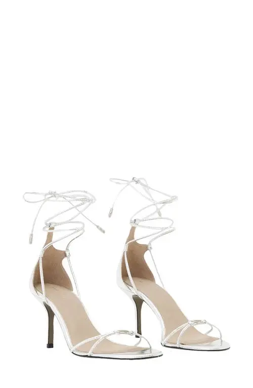 ALLSAINTS Ali Ankle Wrap Sandal - Silver