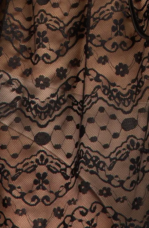 KILO BRAVA Embroidered Sheer Mesh Robe