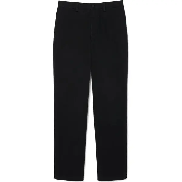 Lacoste Flat Front Cotton Stretch Twill Chinos - Black