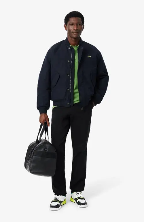 Lacoste Flat Front Cotton Stretch Twill Chinos - Black