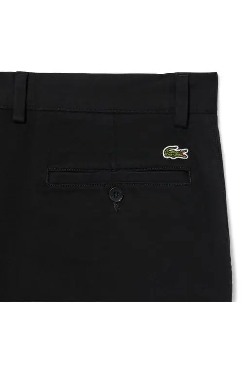 Lacoste Flat Front Cotton Stretch Twill Chinos - Black