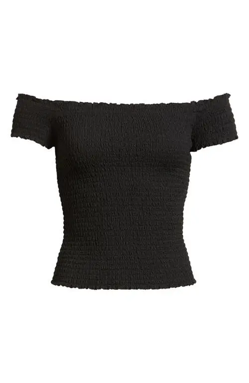 Bp. Off The Shoulder Smocked Top - Black
