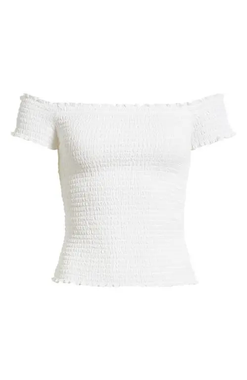 Bp. Off The Shoulder Smocked Top - White