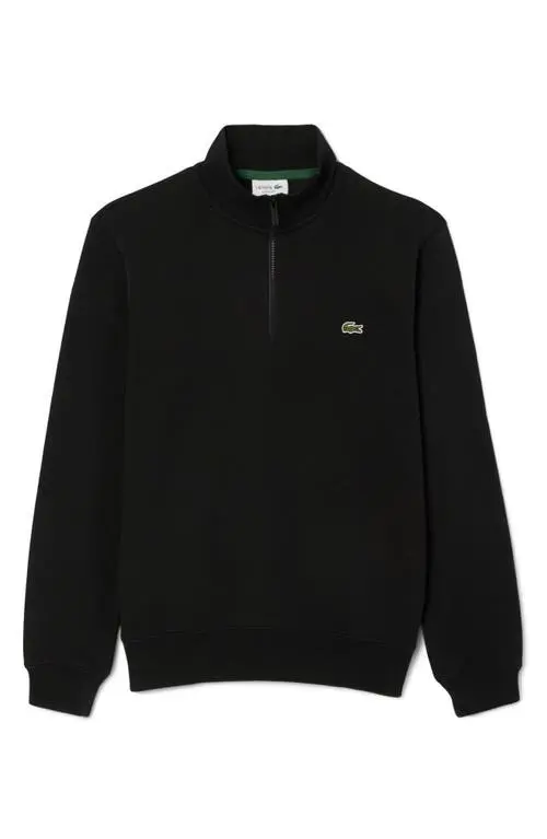 Lacoste Cotton Fleece Half Zip Pullover - Black