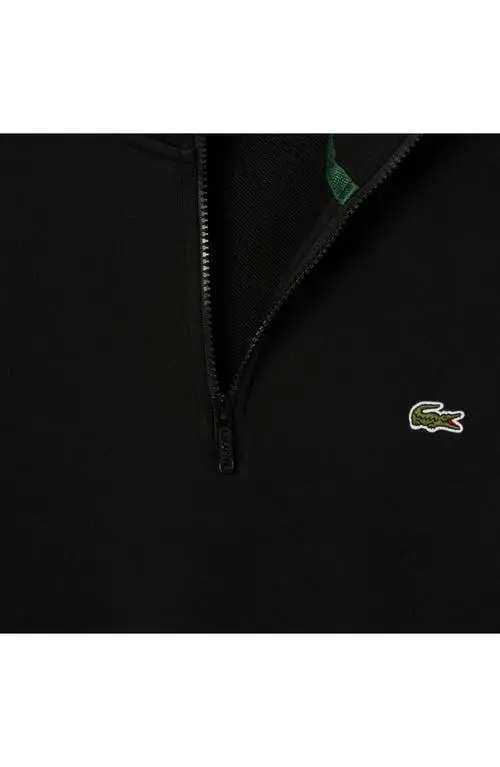 Lacoste Cotton Fleece Half Zip Pullover - Black